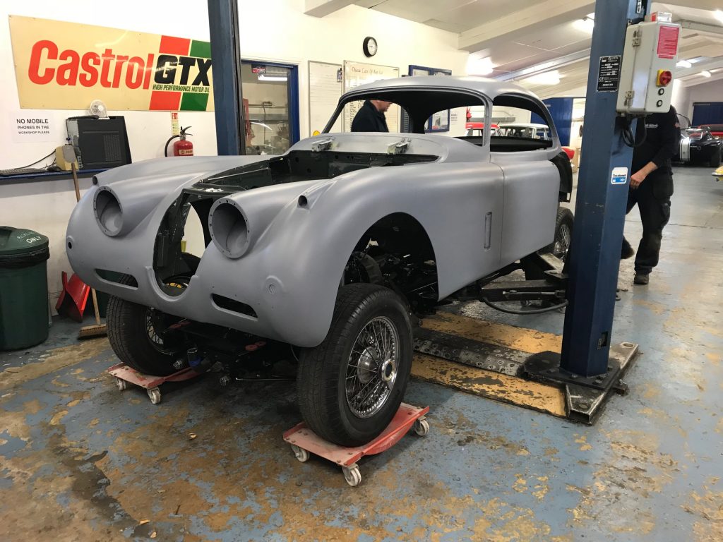 Jaguar XK150 body fitted to chassis – CCK Historic